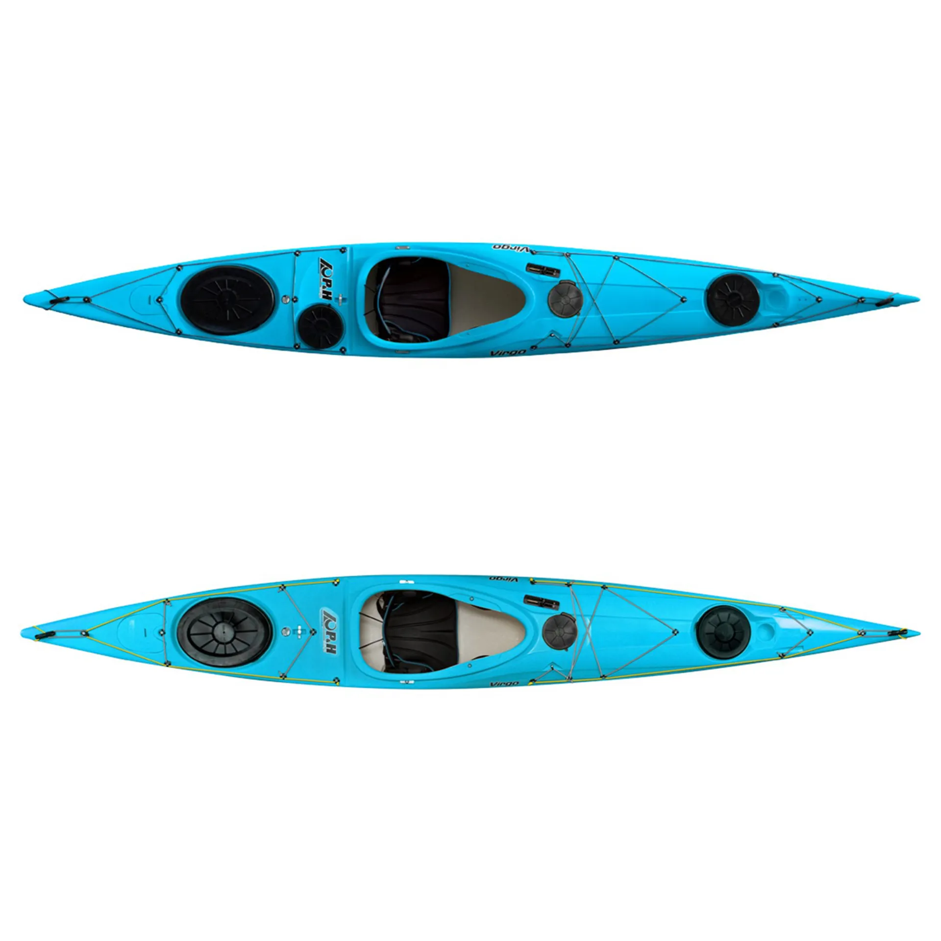 P and H Virgo Compact CoreLiteX Sea Kayak with Skeg in Tahoe Blue