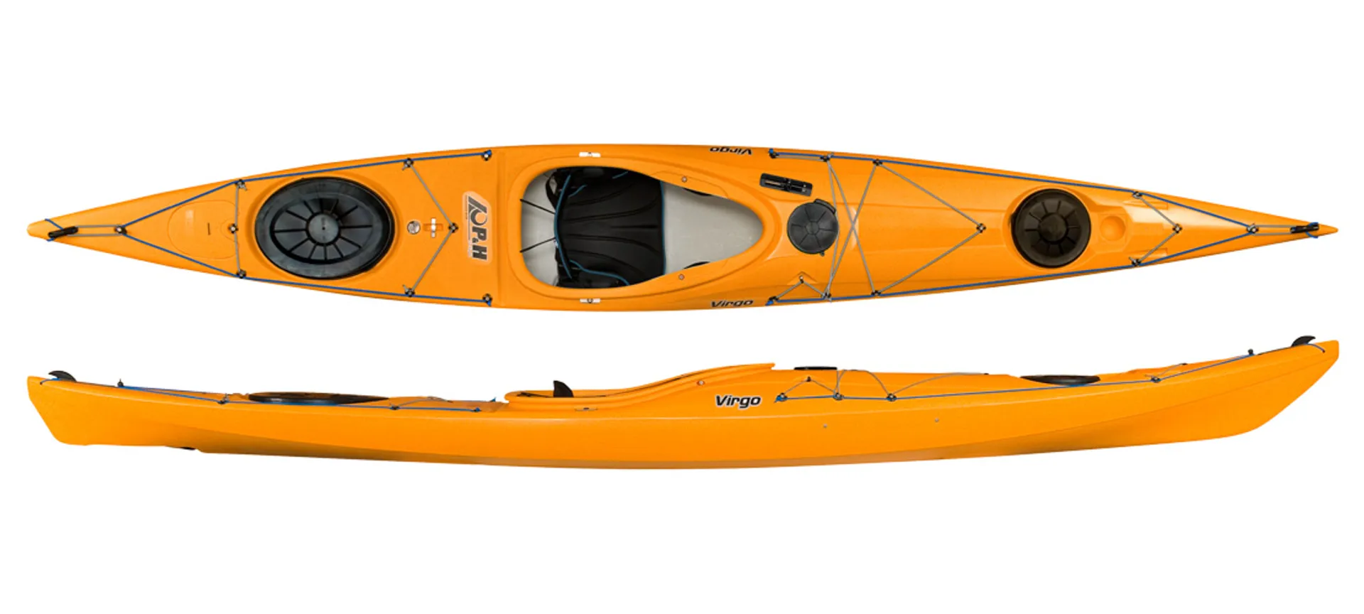 P and H Virgo Compact CoreLiteX Sea Kayak with Skeg in Orange